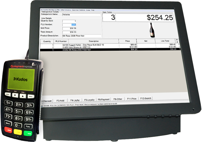 Integrated EFTPOS for retailers with Kudos Counter Intelligence POS